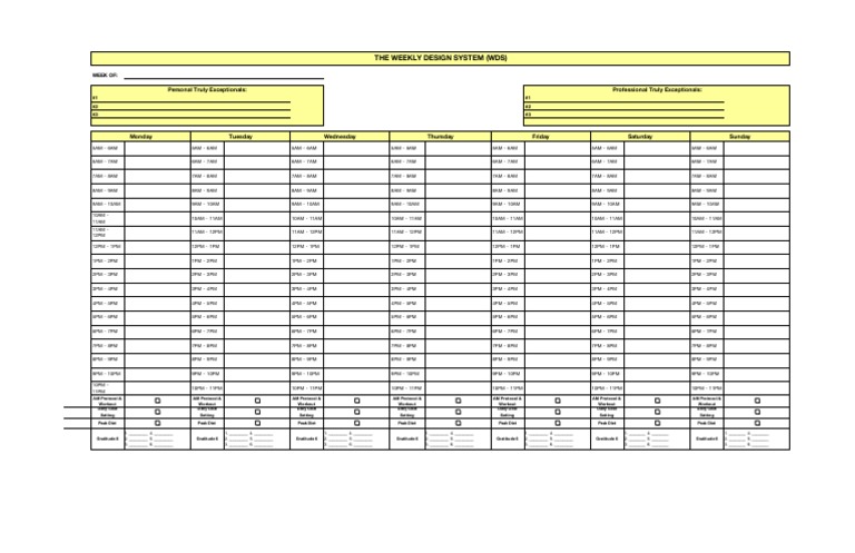 The Weekly Design System (WDS) : Professional Truly Exceptionals: Personal Truly Exceptionals | PDF