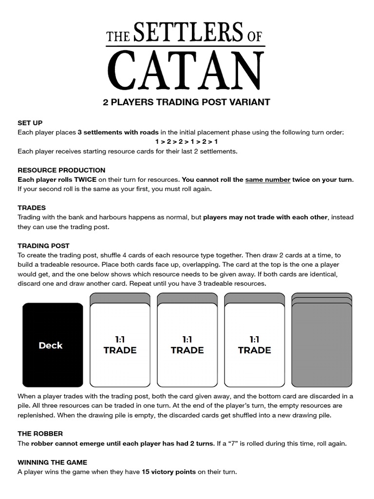 Catan: 2-Player Trading Variant | PDF