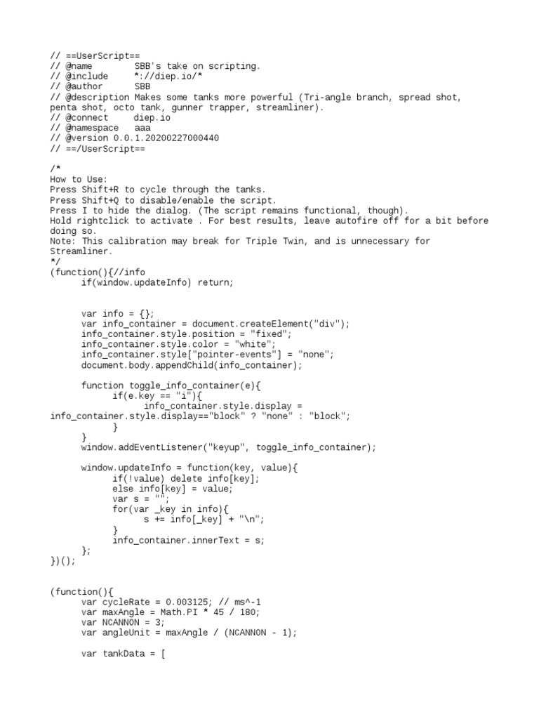 Enhanced Tank Script for Diep.io: A Userscript to Empower Various Tanks ...