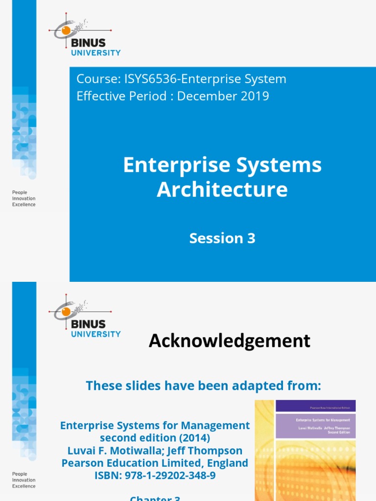 Ses03 Chap03 Enterprise Systems Architecture | PDF | Cloud Computing | Enterprise Resource Planning
