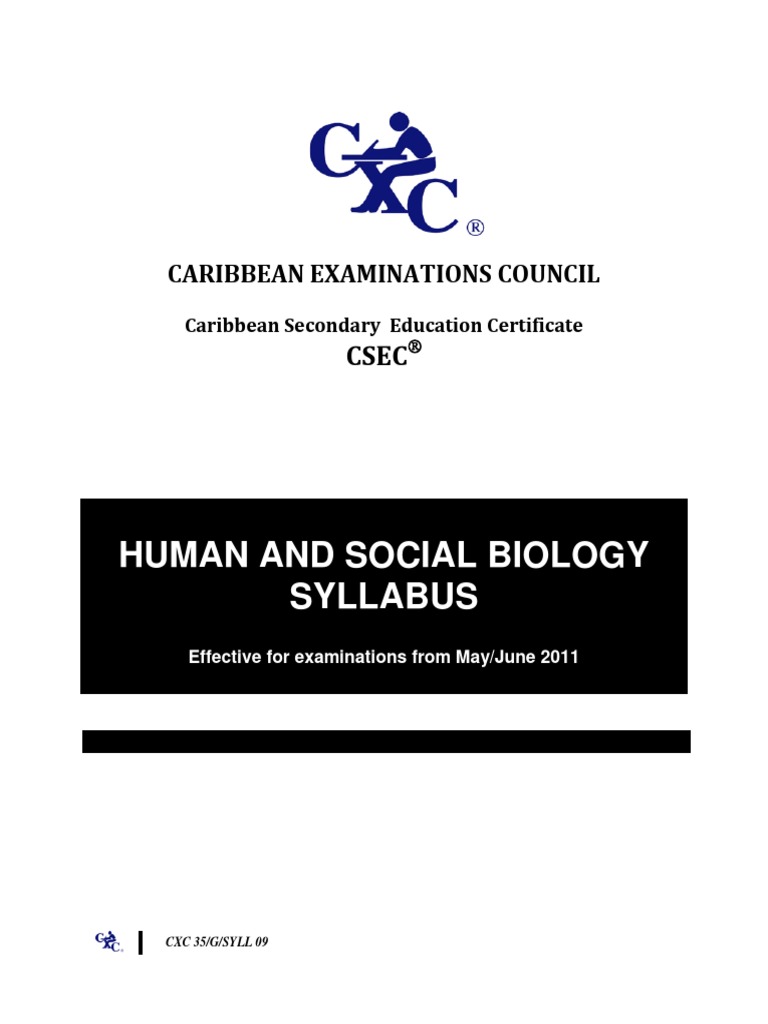 CSEC Human and Social Biology Syllabus | PDF