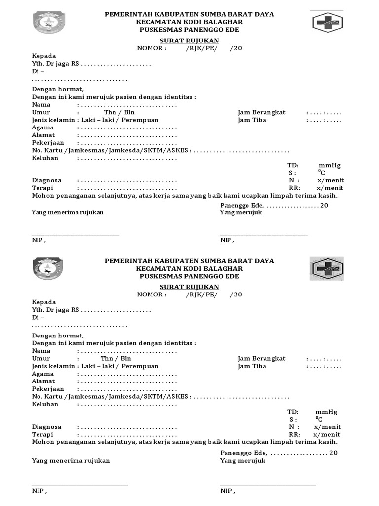 Form Rujukan Puskesmas | PDF