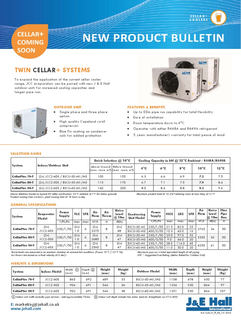 JE Hall Cellar Plus Twin | PDF | Air Conditioning | Engineering ...