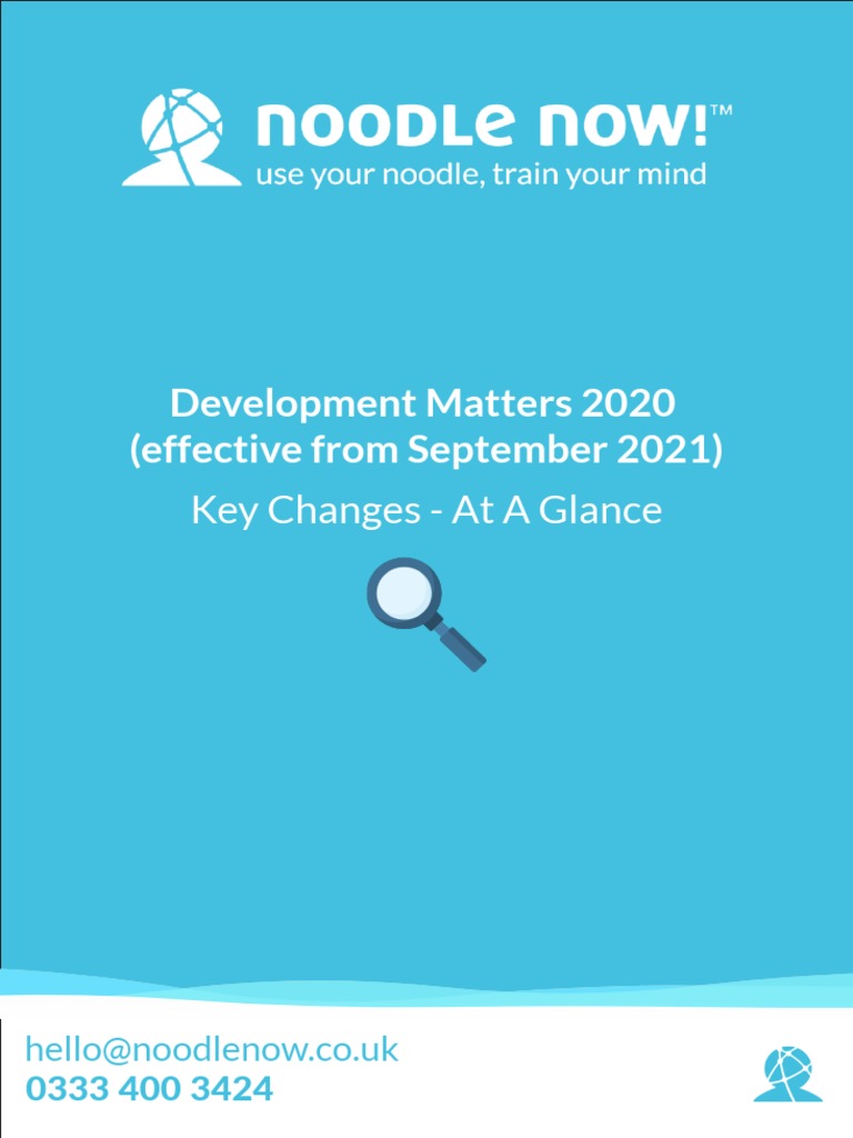 Development Matters 2020 CHANGES 2021 | PDF | Learning | Pedagogy