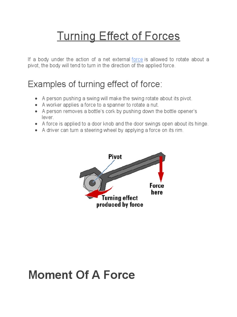Turning Effect of Forces | PDF | Torque | Center Of Mass