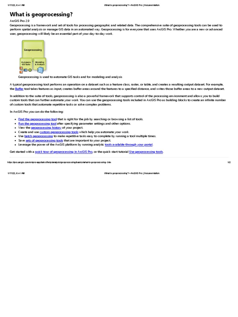 What Is Geoprocessing Arcgis Pro Documentation Pdf Geographic Information System Arc Gis