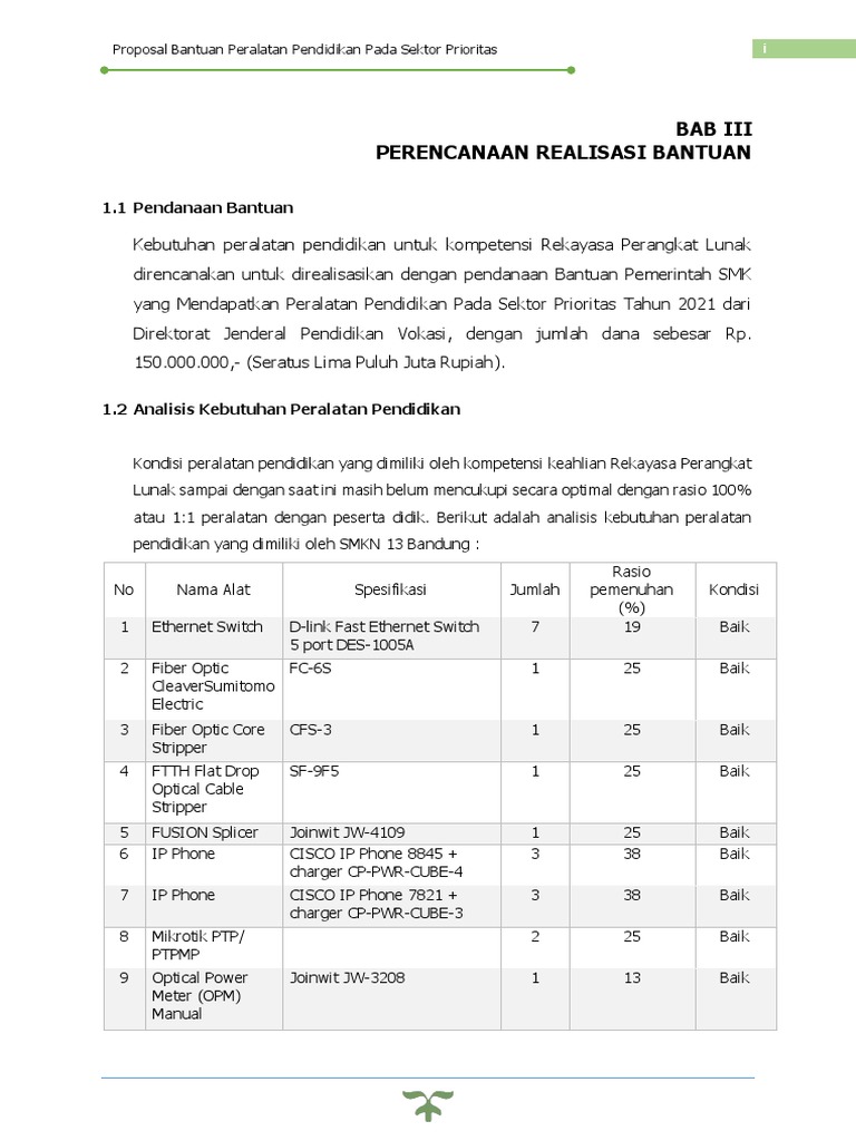 Analisis Kebutuhan Peralatan Praktik | PDF Analisis Kebutuhan Peralatan Praktik | PDF