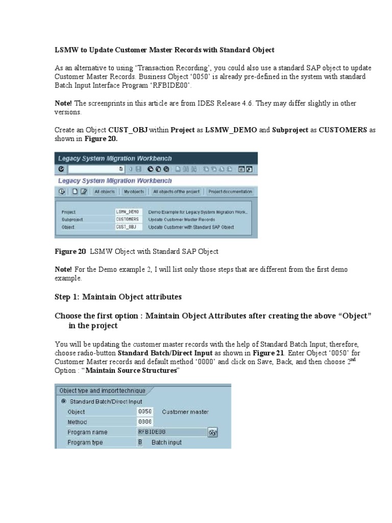 LSMW To Update Customer Master Records With Standard Object | Download ...