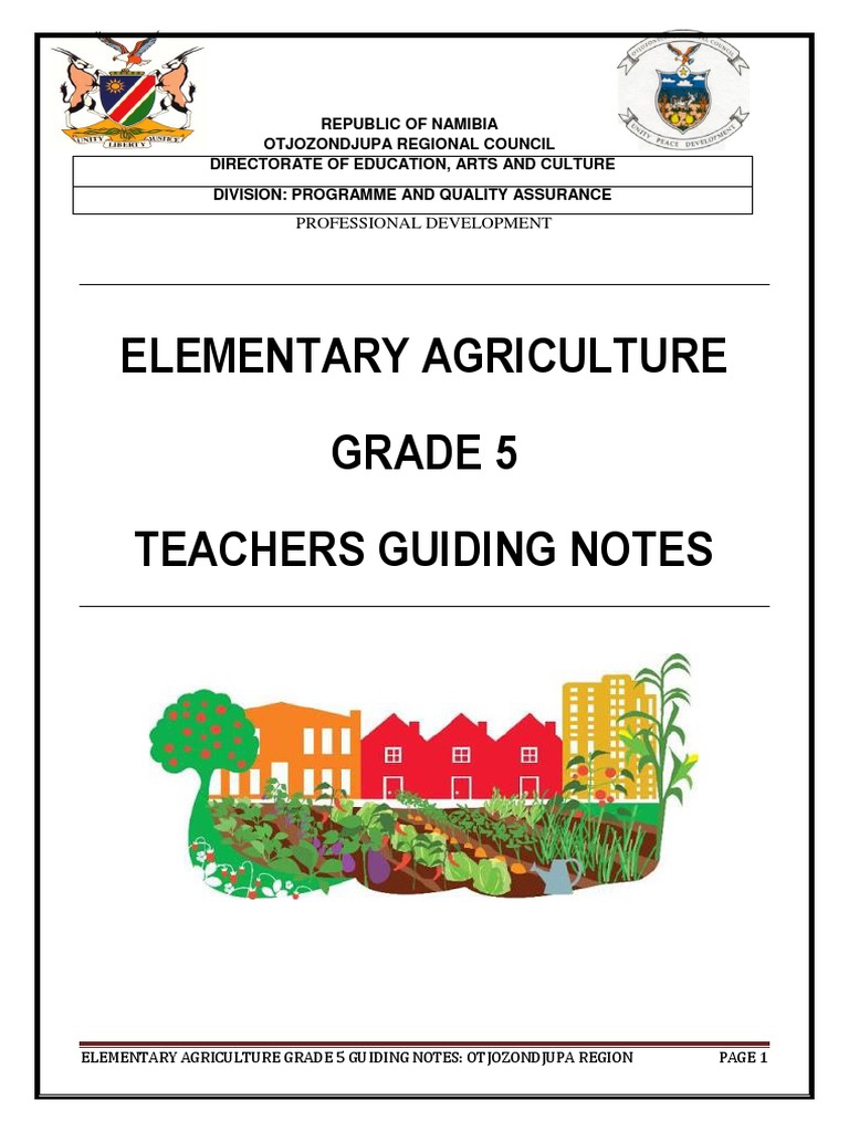 Elementary Agriculture Grade 5 Teachers Guiding Notes: Professional ...