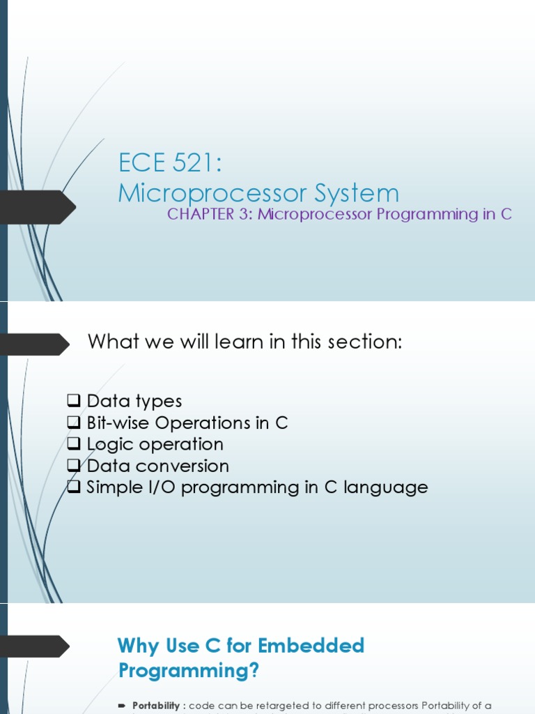 ECE 521: Microprocessor System: CHAPTER 3: Microprocessor Programming ...