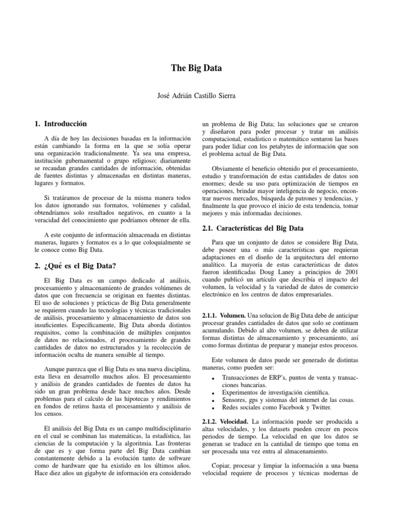 Introducción al Big Data | PDF | Bases de datos | Base de datos relacional