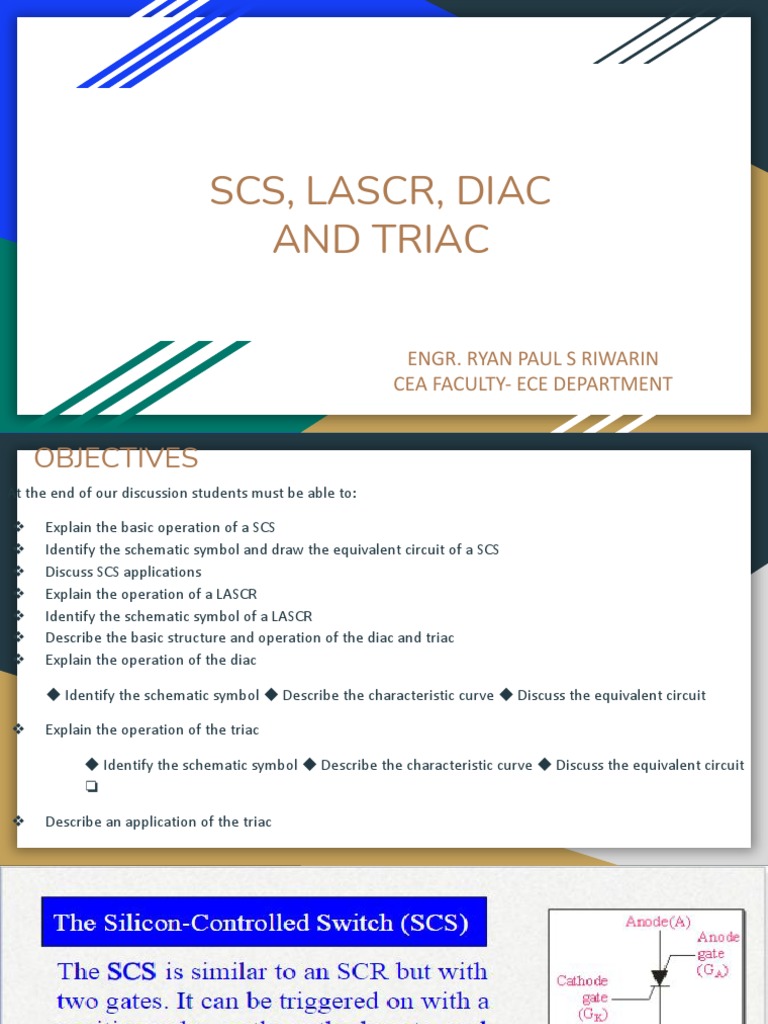SCS and LASCR: Operation and Applications | PDF | Electronic ...