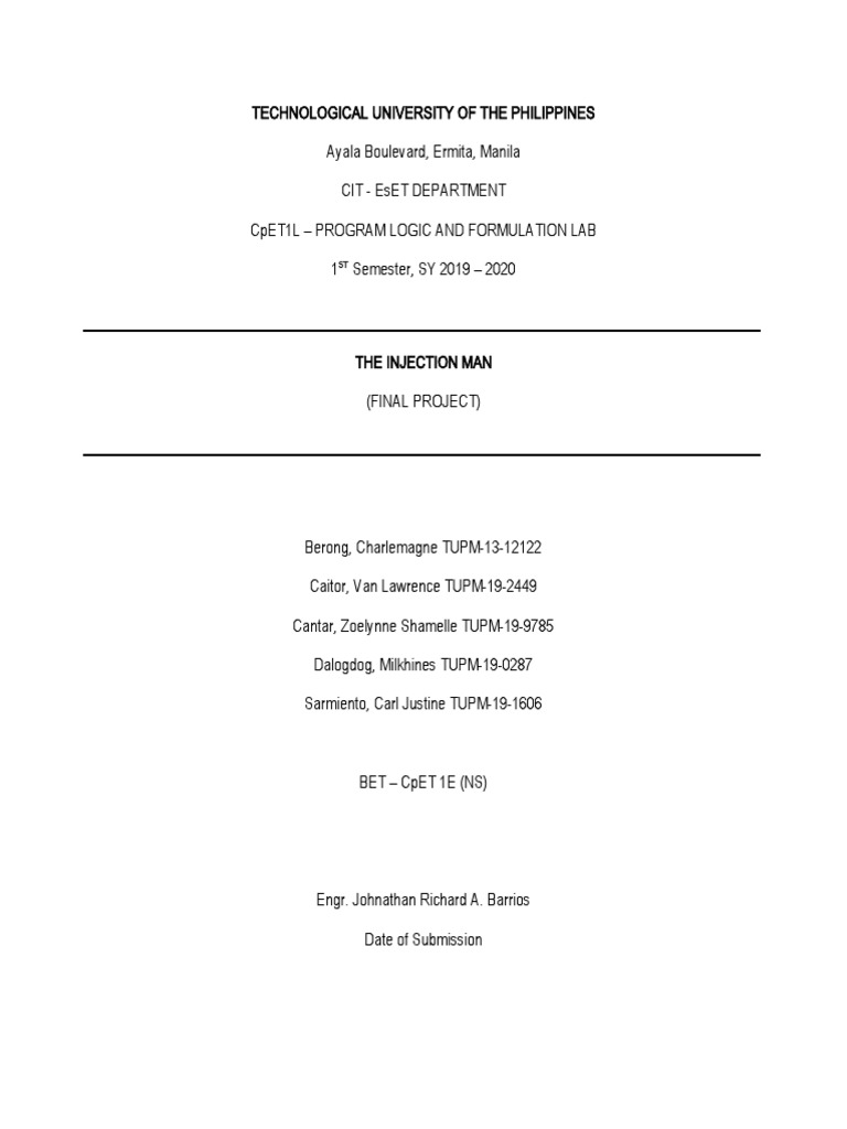 Final Project Docu PLD Template | PDF | Computer File | Computing