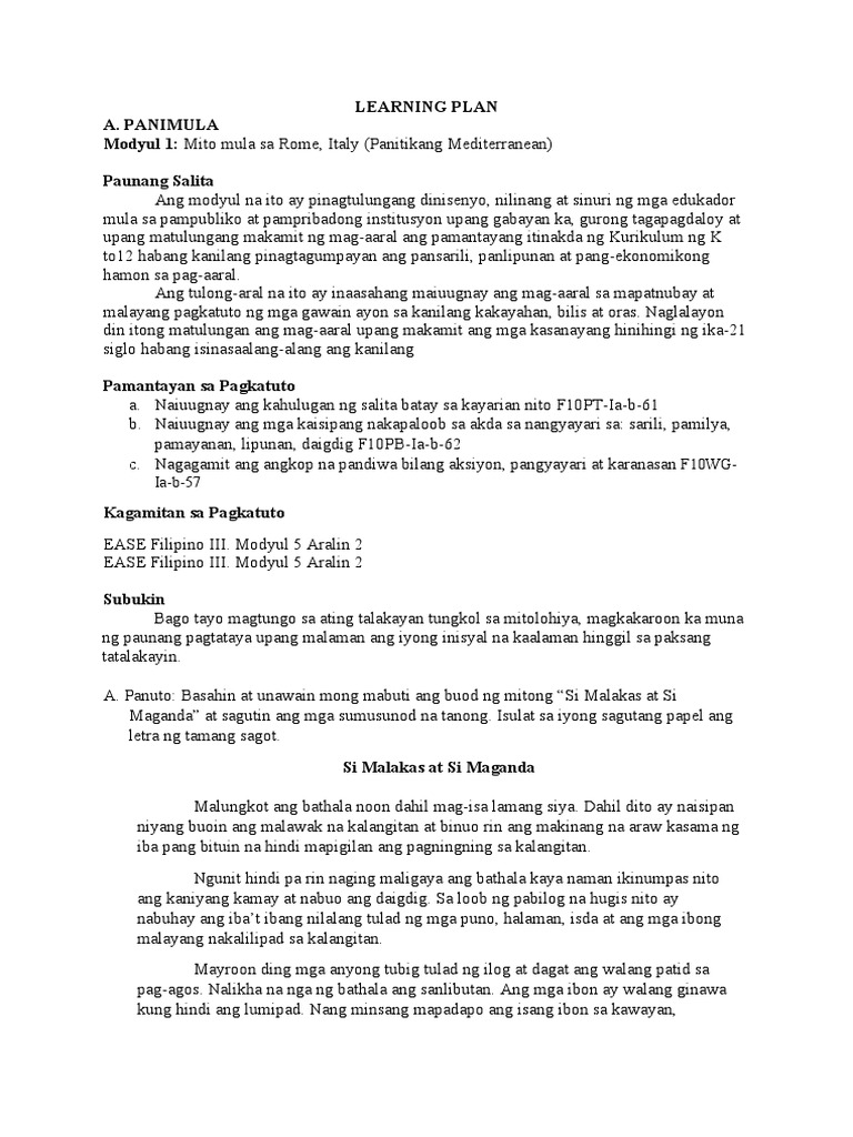 Learning Plan | PDF