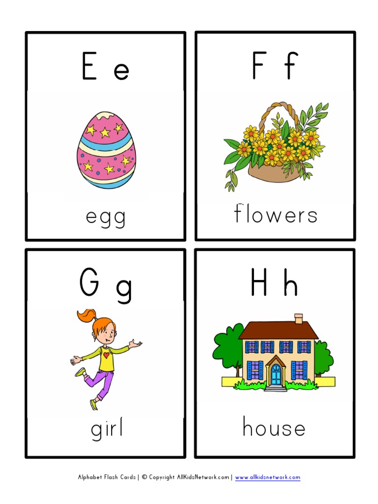 Alphabet Flashcards e H | PDF