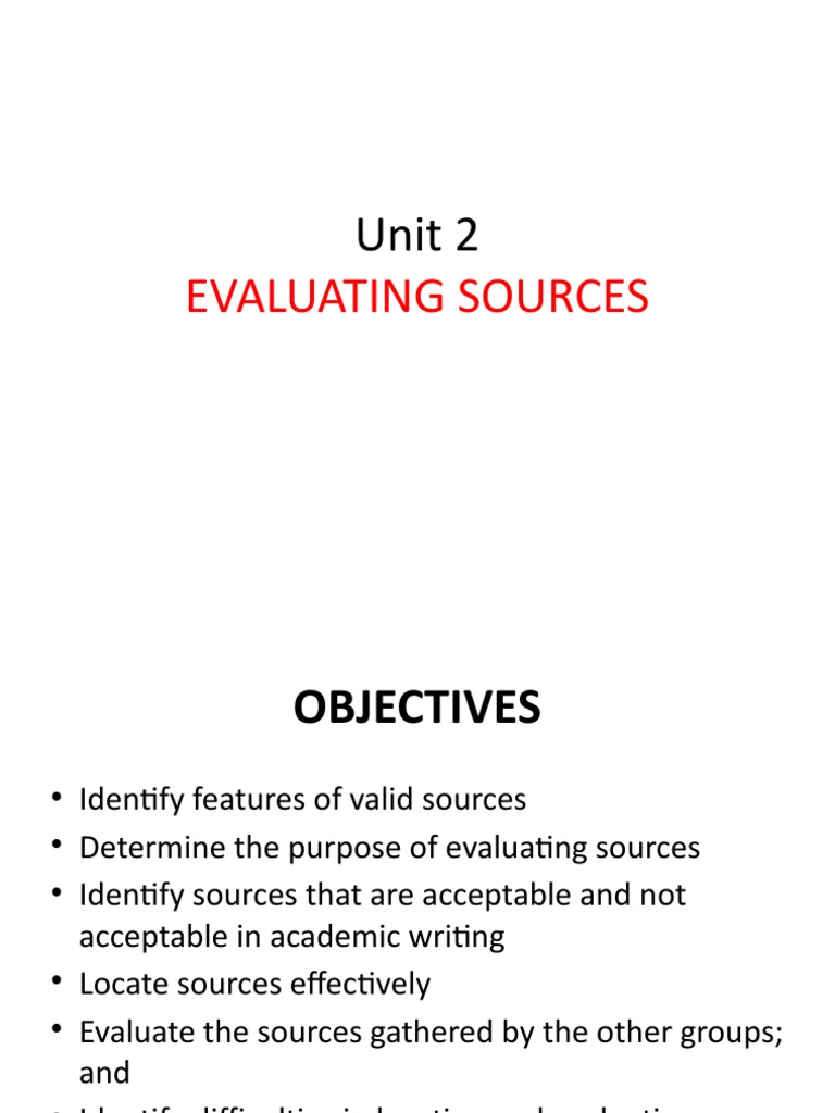 Unit 2-Lesson 3-Evaluating Sources | PDF | World Wide Web | Internet & Web