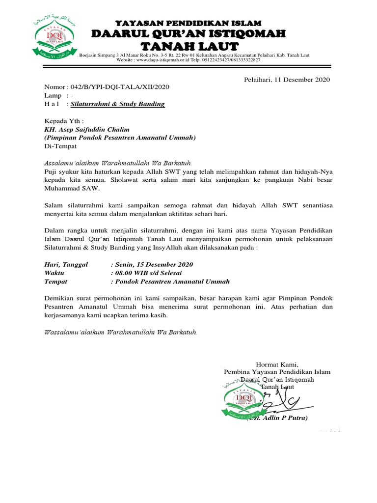 042-Surat Permohonan Study Banding | PDF