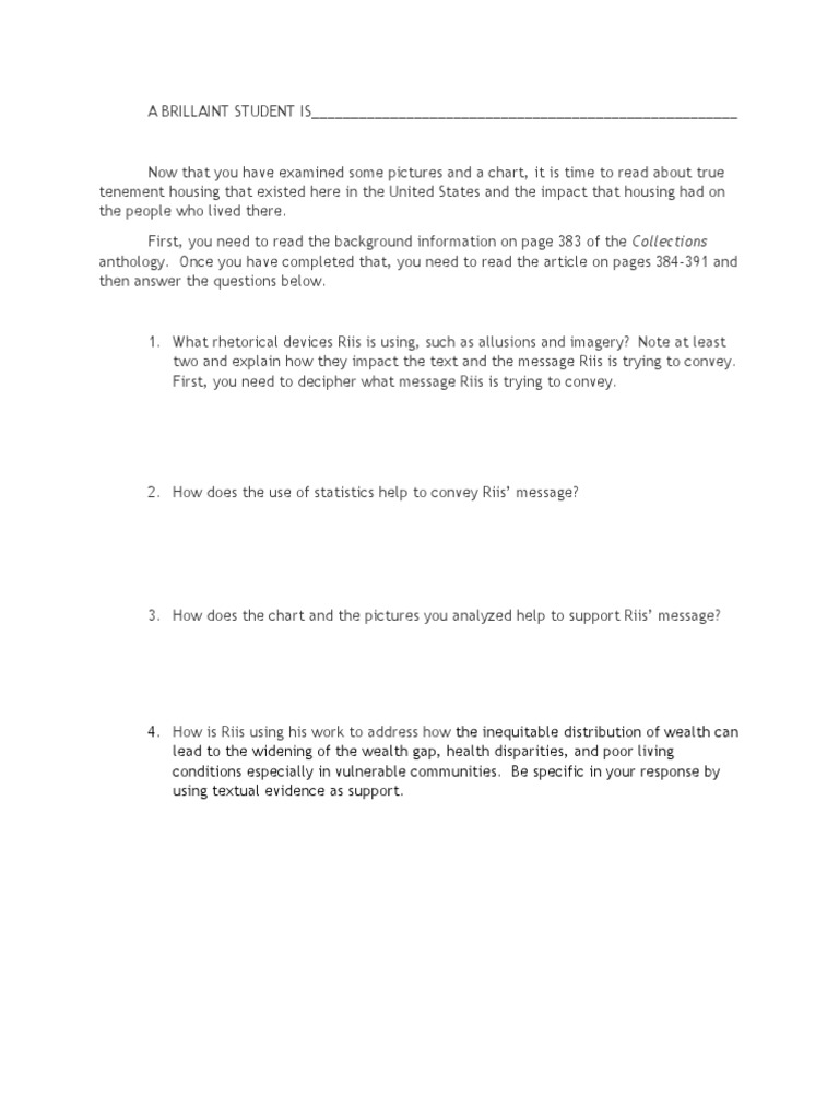 Jacob Riis and Tenement Housing | PDF | Social Science