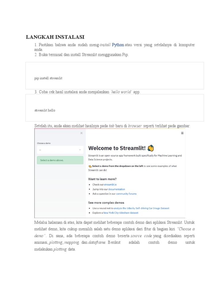 INSTALASI Steamlit | PDF
