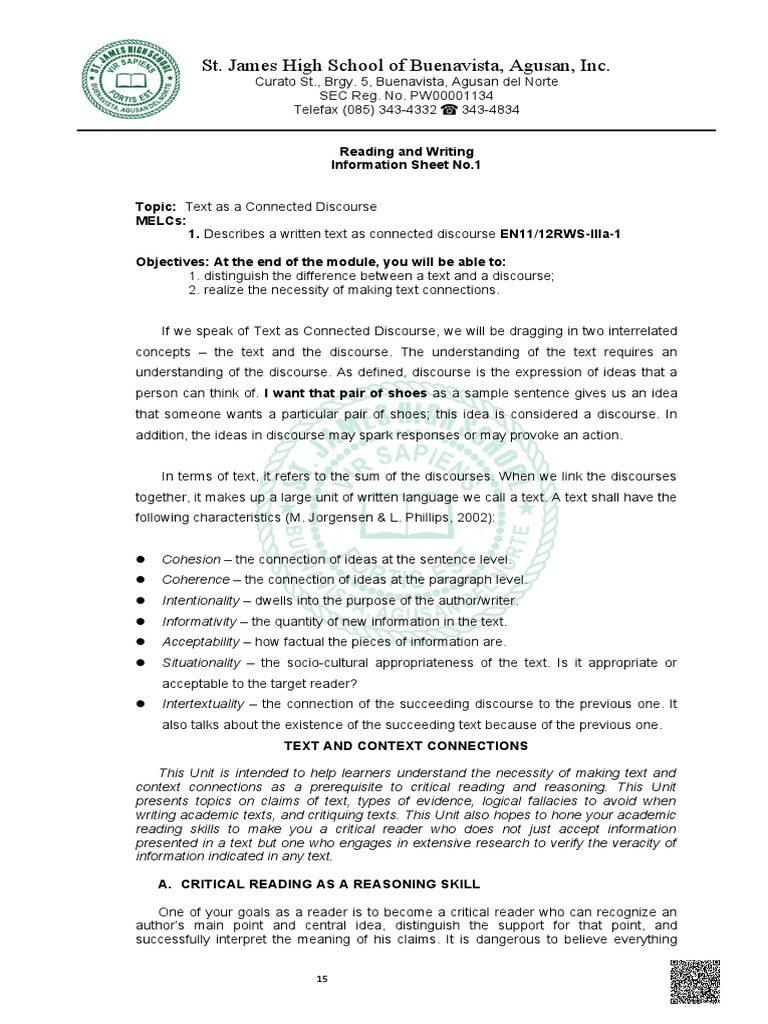 Module 2: Reading and Writing | PDF | Argument | Reason
