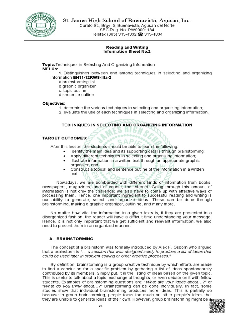 Module 3: Reading and Writing | PDF | Brainstorming | Communication