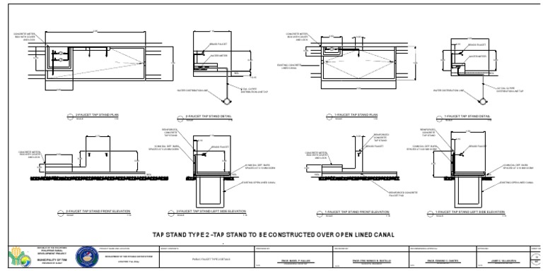 Concrete meter box and water tap stand plans | PDF | Tap (Valve ...