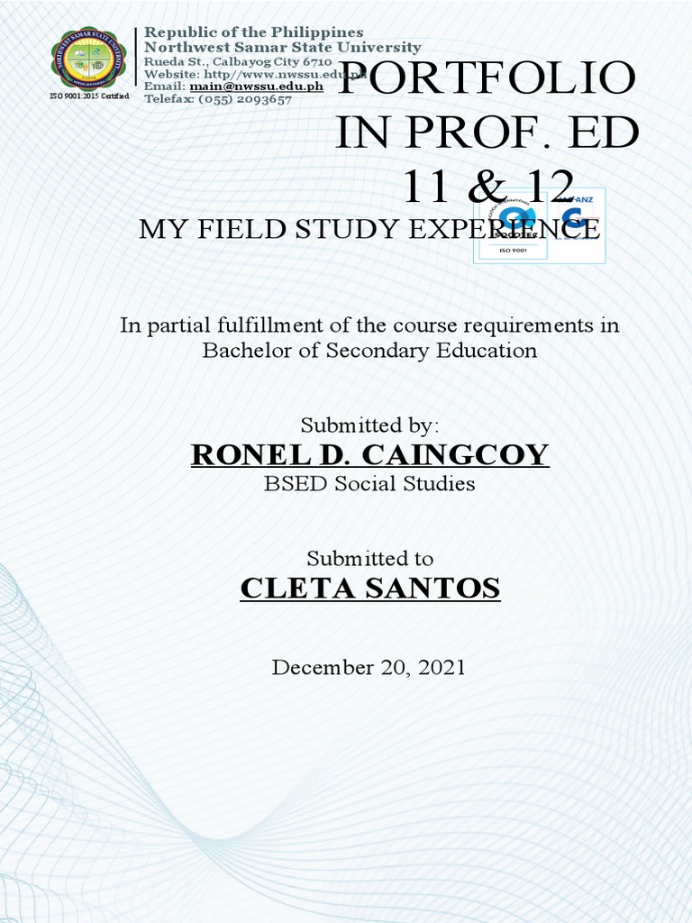 My Field Study Experience | PDF | Classroom | Constructivism ...