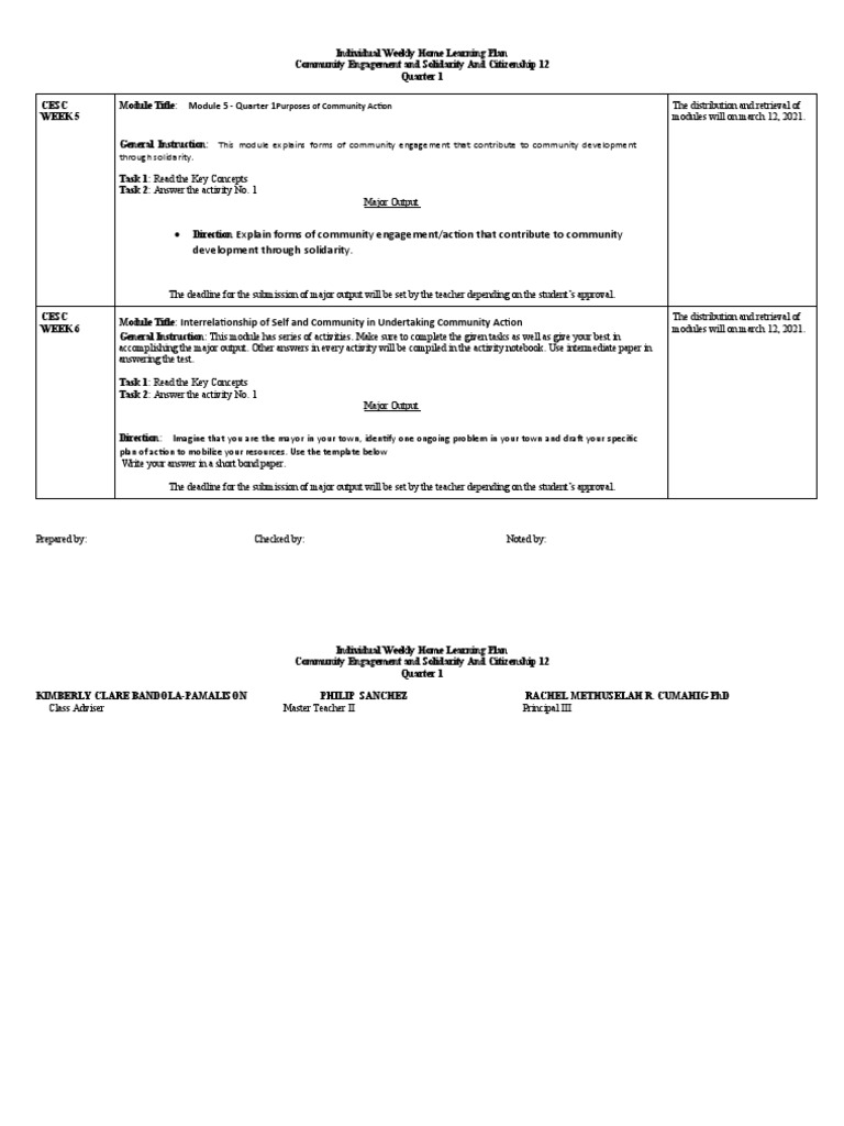 Community Engagement Learning Plan | PDF | Cognition | Behavior ...