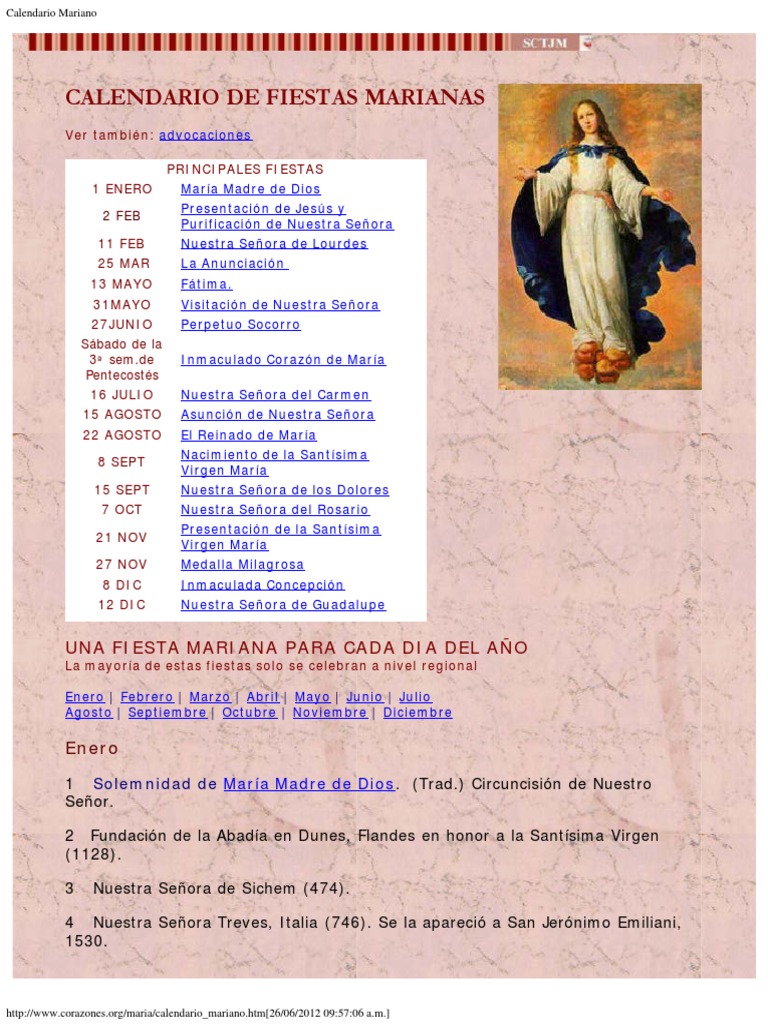 Calendario Mariano | PDF | María, madre de Jesús | Francia