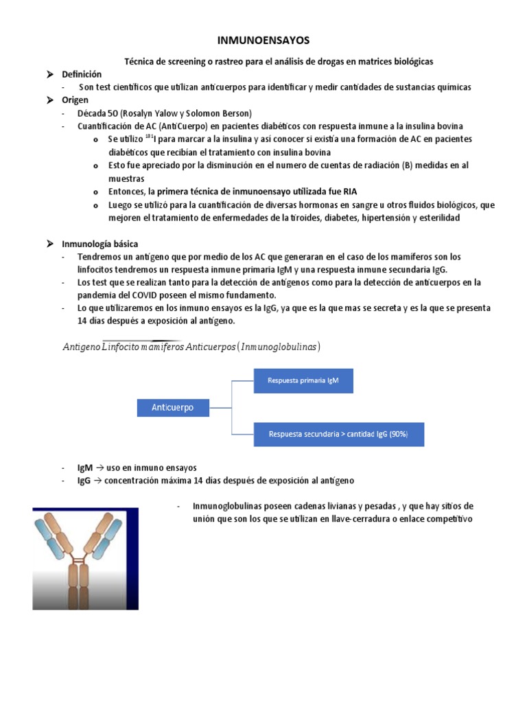 Inmunoensayos: Una poderosa herramienta analítica para la detección de drogas | PDF | Anticuerpo ...