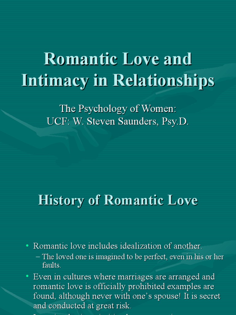 Romantic Love and Intimacy in Relationships | PDF | Romance (Love) | Love