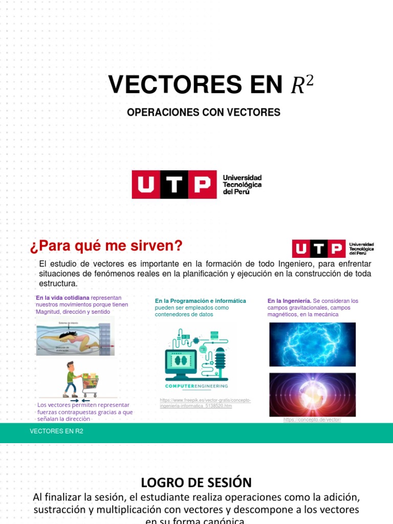 S01.s2 - Material - Operaciones Con Vectores en R2 - VF | PDF | Vector Euclidiano | Triángulo