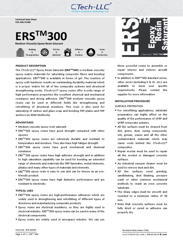 Medium Viscosity Epoxy Resin Saturant: Technical Data Sheet TDS-096 ...
