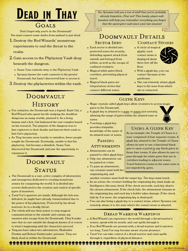 Dead in Thay: Goals Doomvault Details | PDF | Forgotten Realms