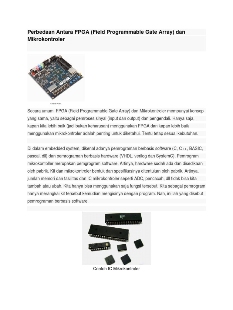 Perbedaan Antara FPGA Dan Mikrokontroler | PDF