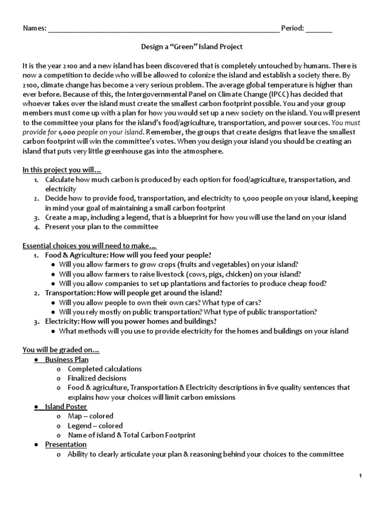 Designing a Sustainable Island Project | PDF | Climate Change | Wind Power