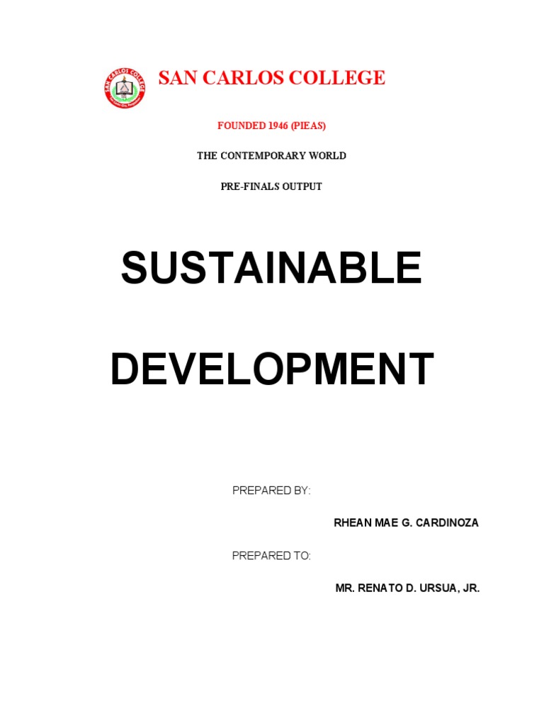 Sustainable Development: San Carlos College | PDF | Sustainability ...