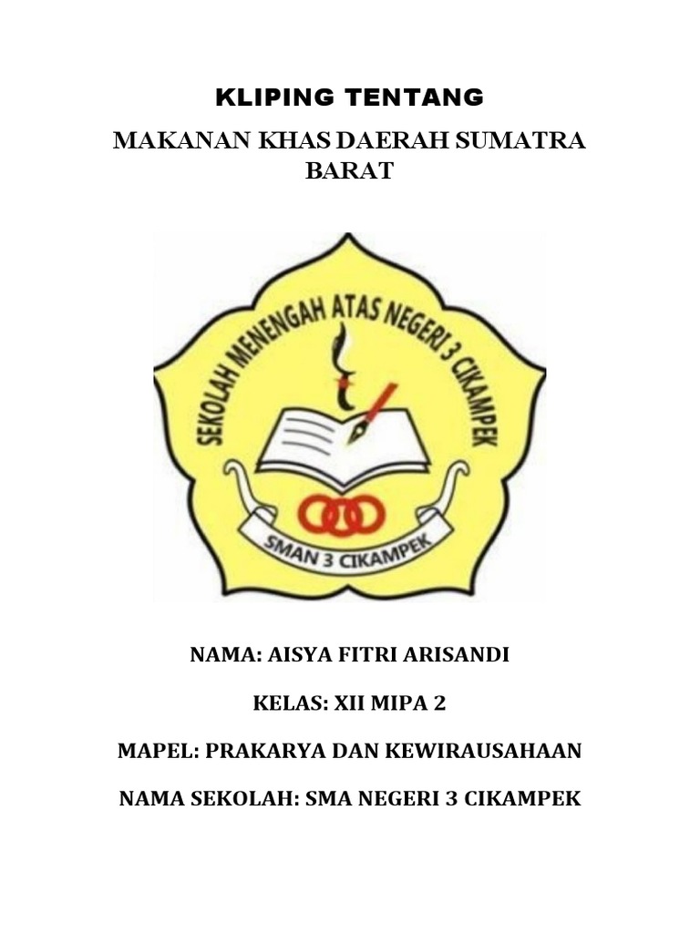 Kliping Makanan Khas Sumatra Barat | PDF Kliping Makanan Khas Sumatra Barat | PDF