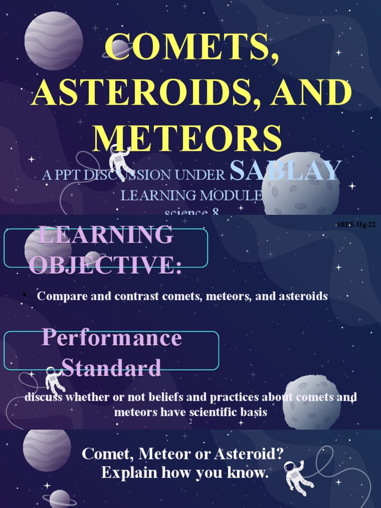 Comets, Asteroids, and Meteors Explained | PDF | Meteoroid | Comet
