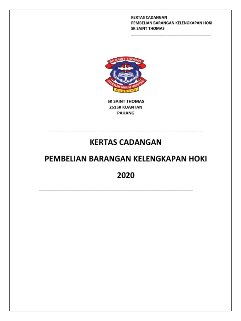 Kertas Kerja Set Hoki 2020 | PDF