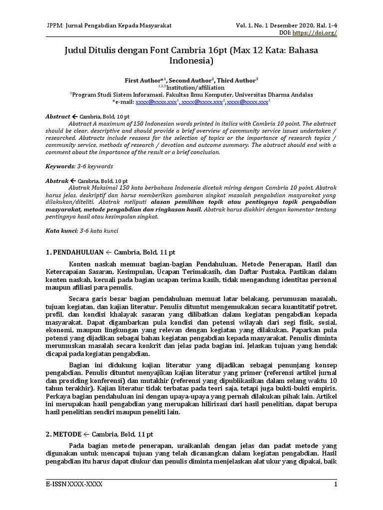 Contoh Template JPPM | PDF