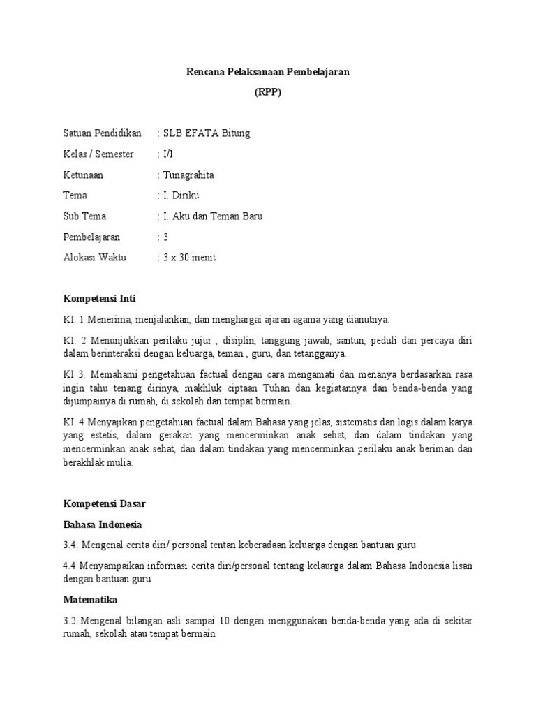 RPP KELAS 1 C Pem 3 | PDF