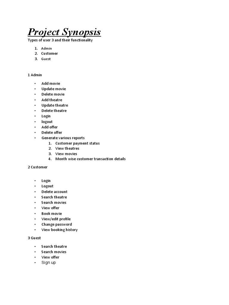 Project Synopsis: Admin Guest | PDF | Computing | Information Technology Management