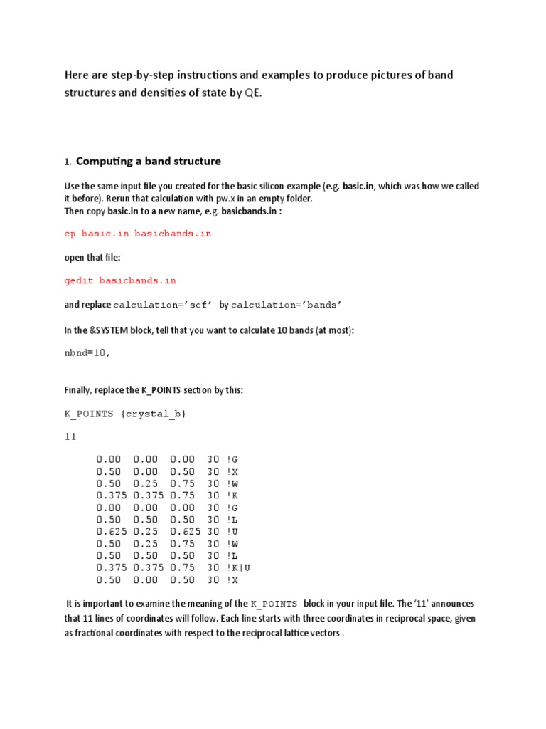 Example4a Band Structure | PDF | Electronic Band Structure | Computer File