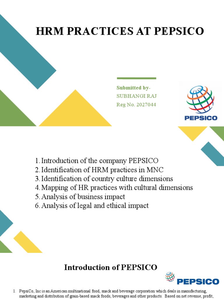 HRM Practices at PepsiCo Overview | PDF | Pepsi Co | Human Resource ...