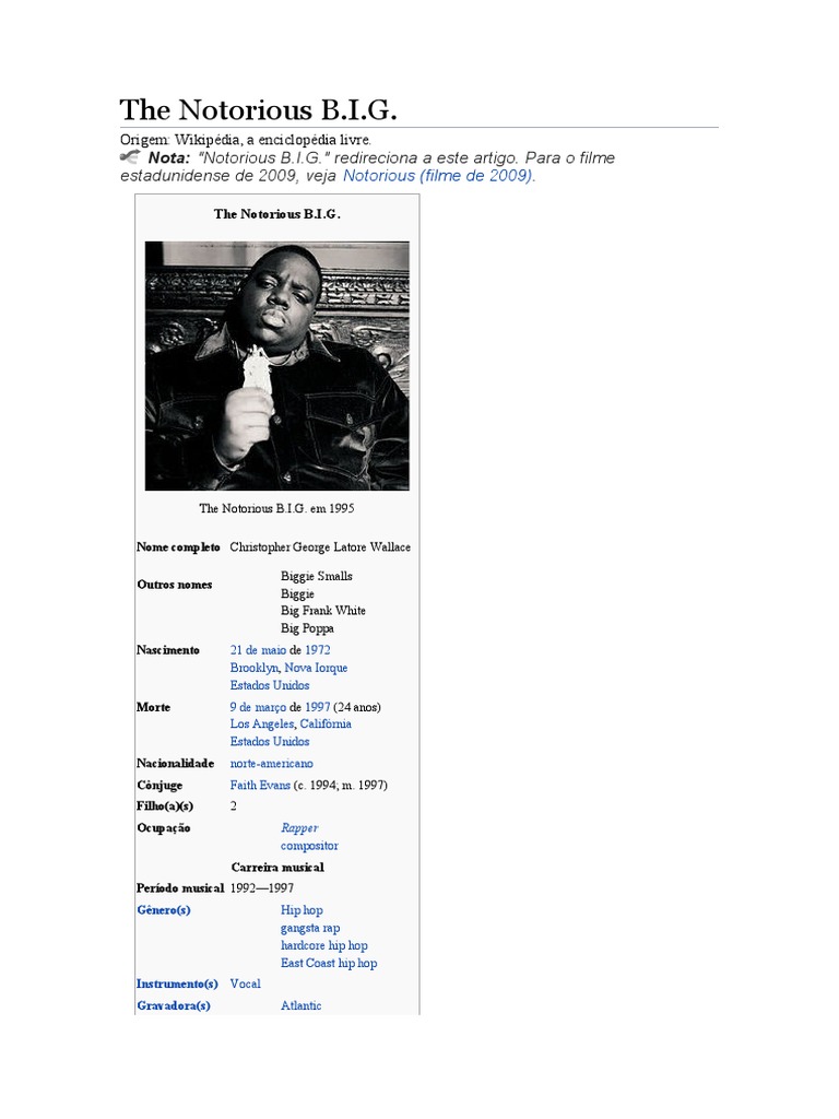 The Notorious 1 | PDF | Música afro-americana | Músicos americanos