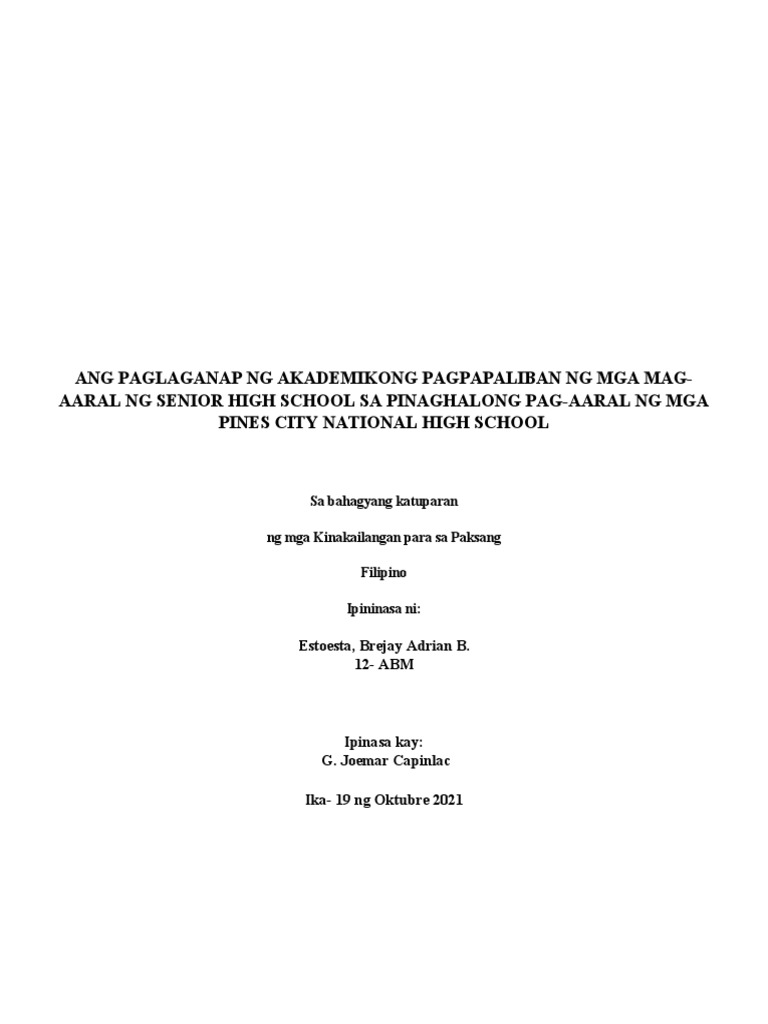 Abtrak Filipino | PDF