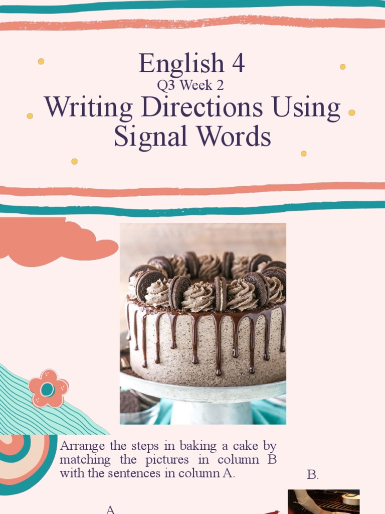 Writing Directions Using Signal Words | PDF | Cakes | Foods