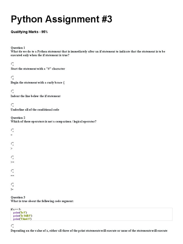 Python Assignment 3 | PDF | Computer Engineering | Software Development