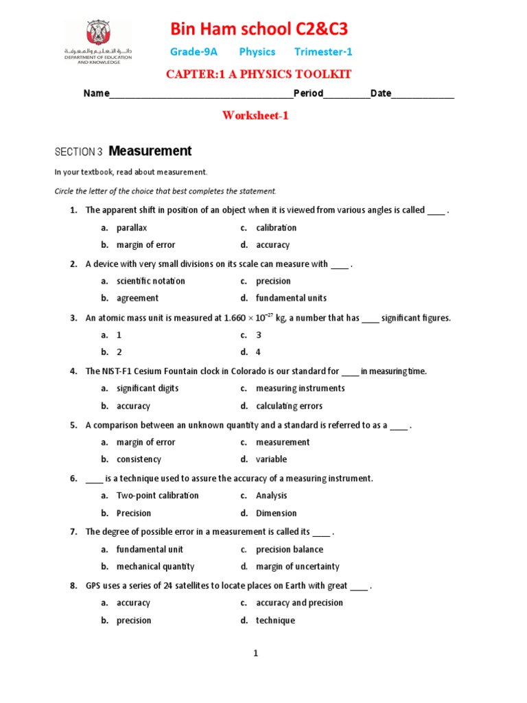 Bin Ham School C2&C3: Measurement | PDF | Significant Figures ...